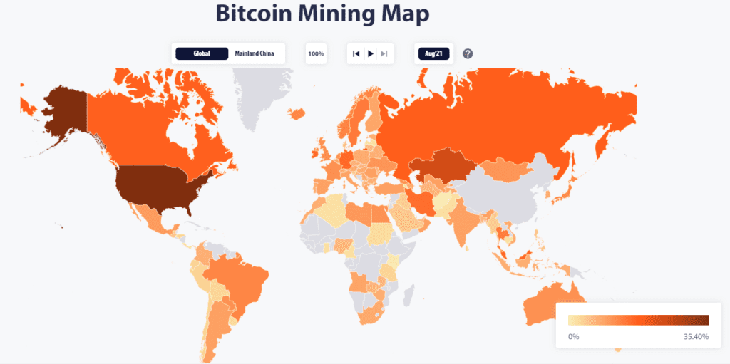 U.S. Now Top Bitcoin Mining Hub After China Ban