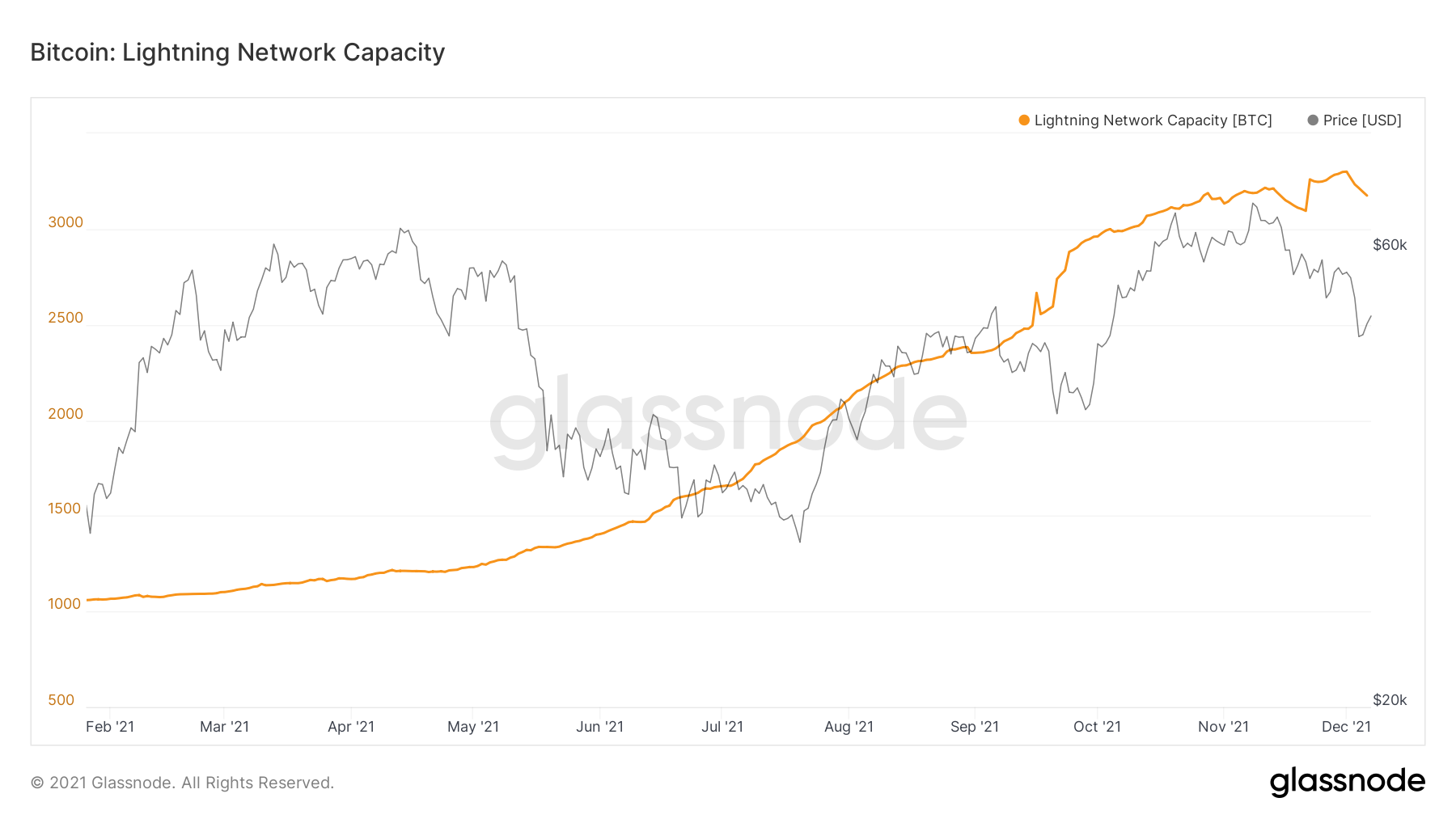 Lightning Network's Bitcoin Capacity Tripled in 2021